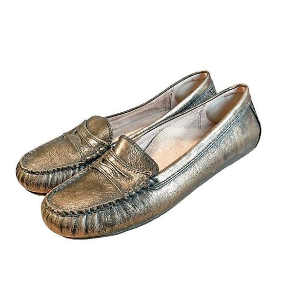 Abeo | Shoes | Abeo Biosystem Macee Metallic Brown Moccasin Flats ...